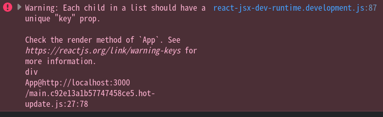 【React】リストをレンダリングする時は、key属性を付与する【Warning: Each child in a list should ...
